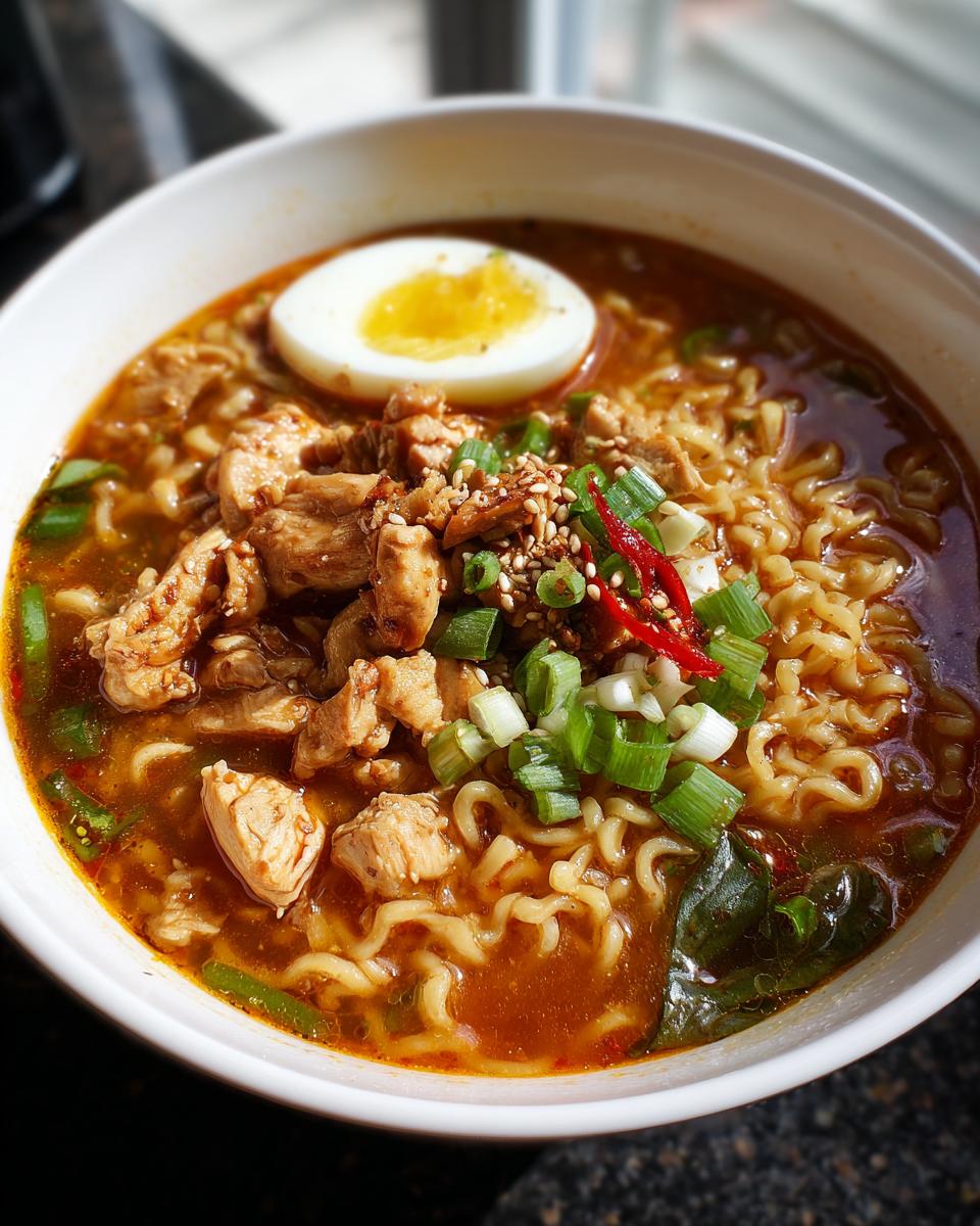 One-Pot Spicy Garlic Chicken Ramen in 30 Minutes!